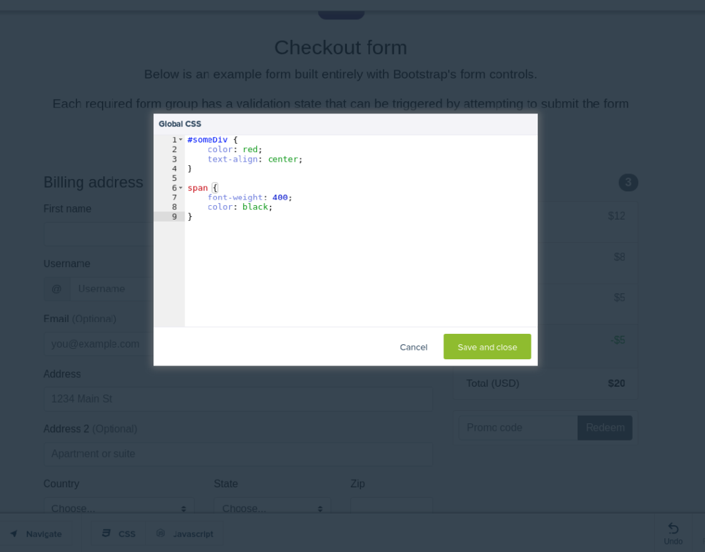 How To Set Global Css And Javascript To Your Experiments Convertize 7476