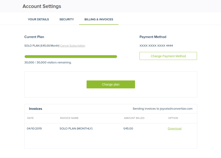 Billing and invoices - Convertize